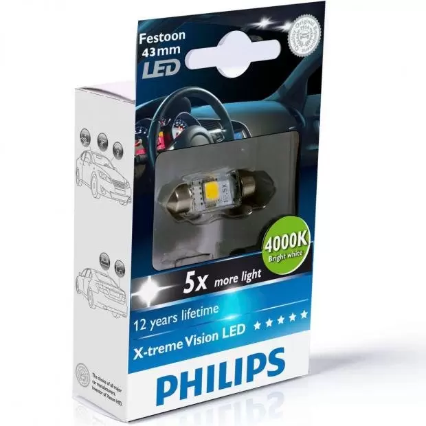 Philips X-treme Vision Festoon Led C5w 4000k 43mm (single) – Edgebridge