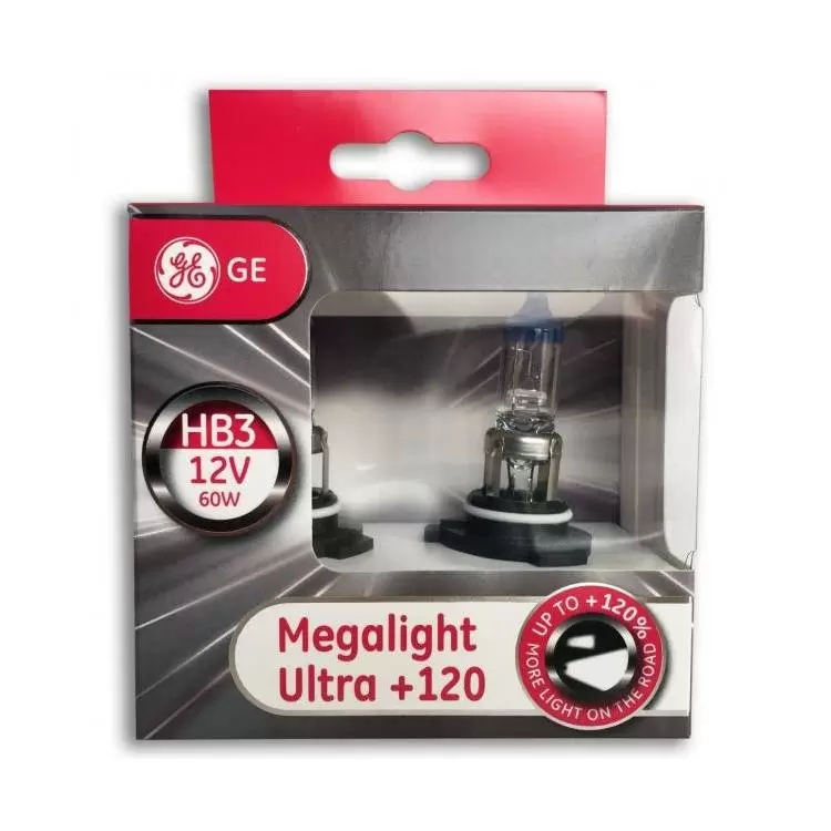GE Megalight Ultra +120 HB3 Car Headlight Bulbs (Twin) | PowerBulbs