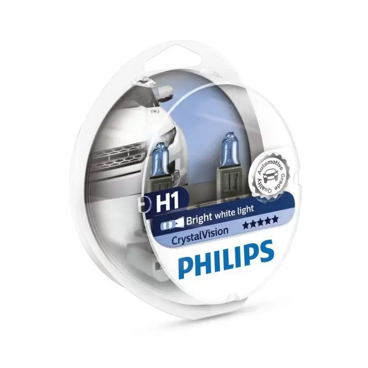 Philips Crystal Vision H1 Car Headlight Bulbs | PowerBulbs UK