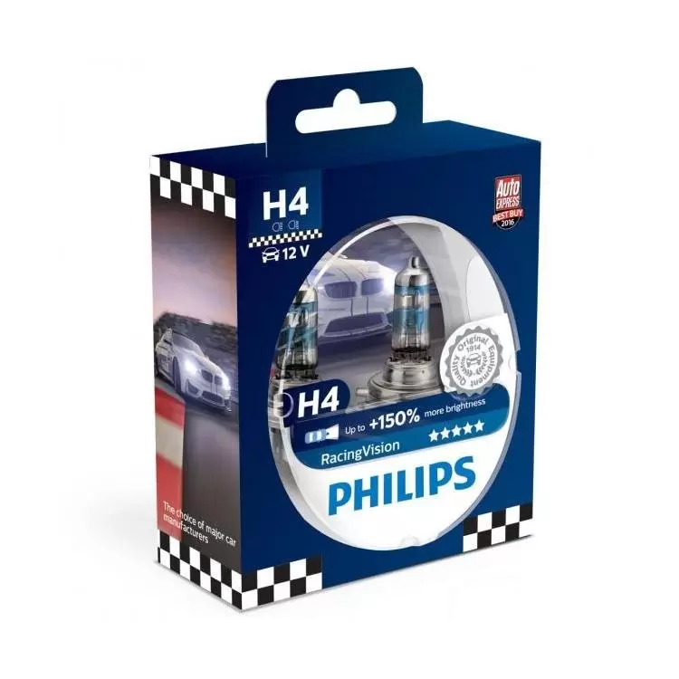 Philips RacingVision H4 Car Headlight Bulbs (Twin) | PowerBulbs